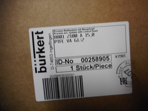 BURKERT ANGLE SEAT GLOBE VALVE 2/2 STAINLESS DIN15 -- 8801 Type 2100 ...