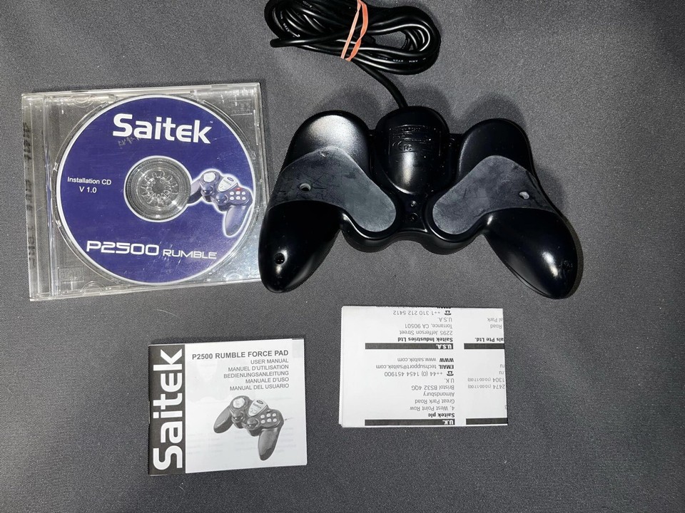 Saitek P2500 Rumble Force Six-Button Dual Analog USB Controller With CD ...