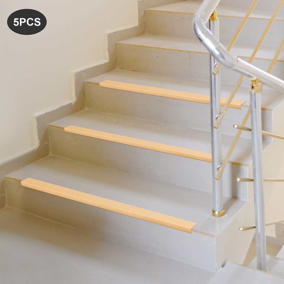 Gold Stair Edge Protector 5 Pcs Step Edge Trim Self Adhesive Stair Edge ...