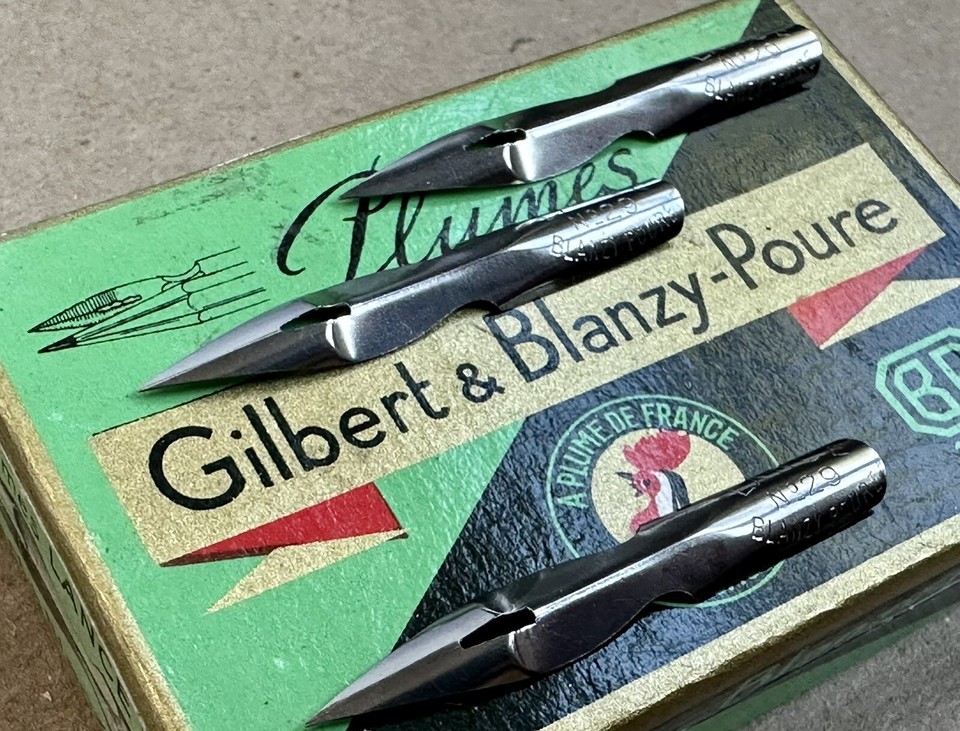3 Gilbert & Blanzy-Poure 29 Lance Vintage Flex Dip Pen Nibs | eBay