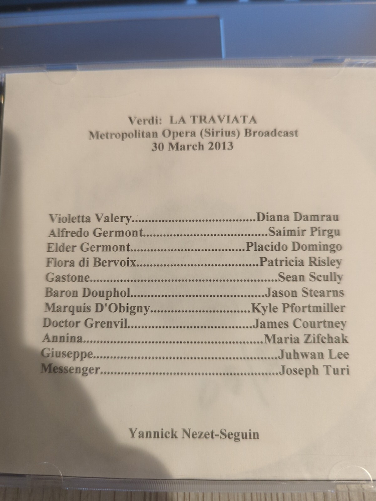 Live Opera Recording CD -546 Traviata Damrau Pirgu Domingo Risley ...