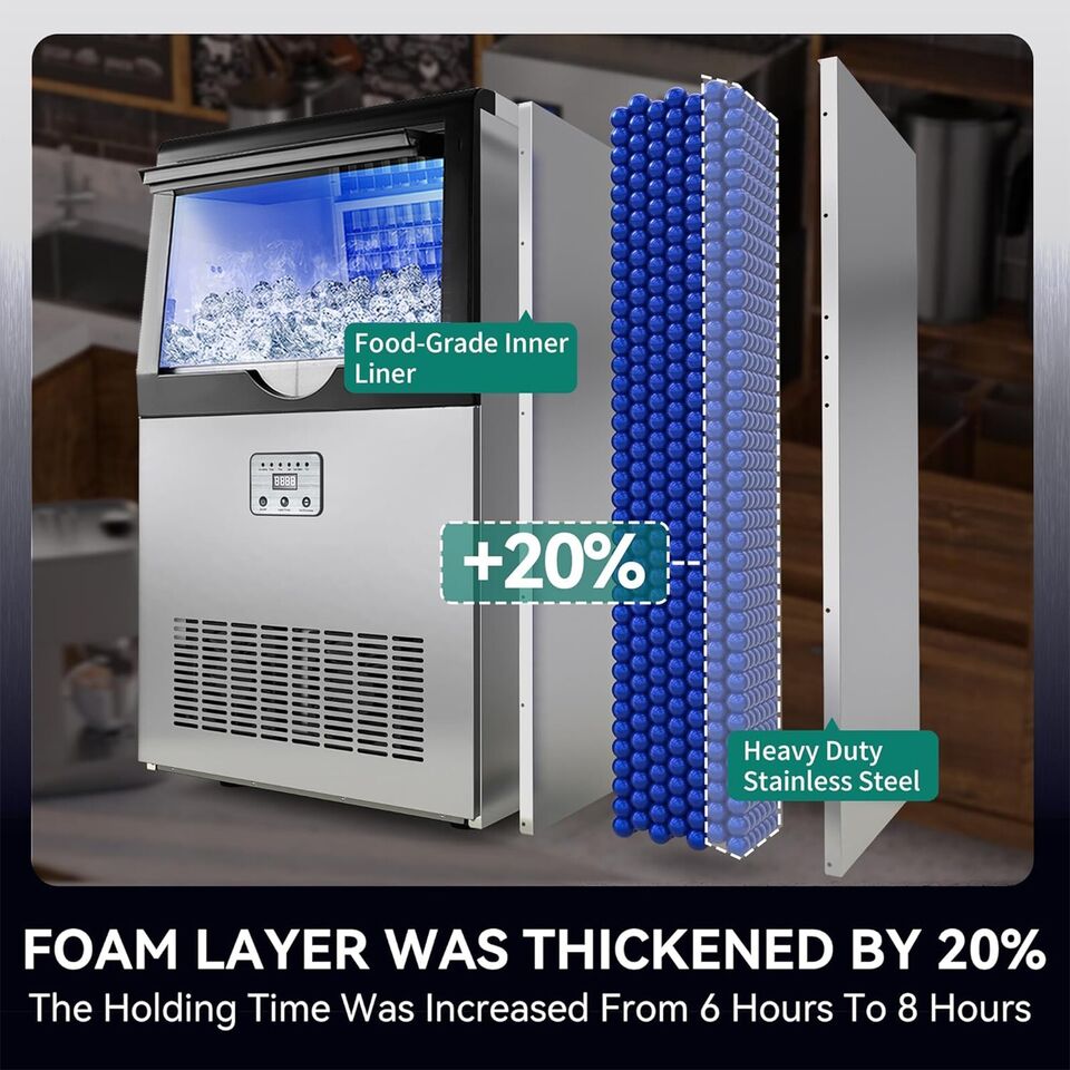 Built-in Commercial Ice Maker Stainless Steel Bar Restaurant Ice Cube ...