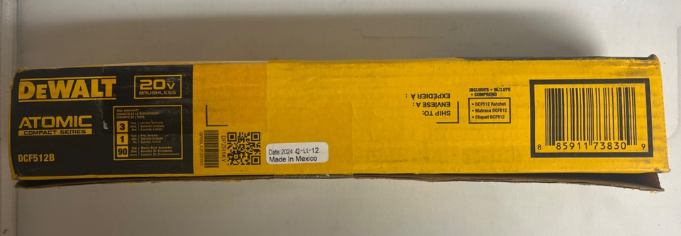 DEWALT DCF512B ATOMIC 20-Volt MAX Cordless 1/2 in. Ratchet (Tool-Only ...