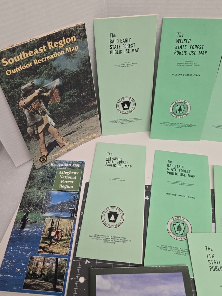 Vintage Pennsylvania State Forest Maps Lot | PA Game Commission ...