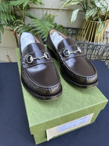 Gucci Men's Size 9.5D/US 10 Brown Leather Horsebit Loafers Dress Shoes ...