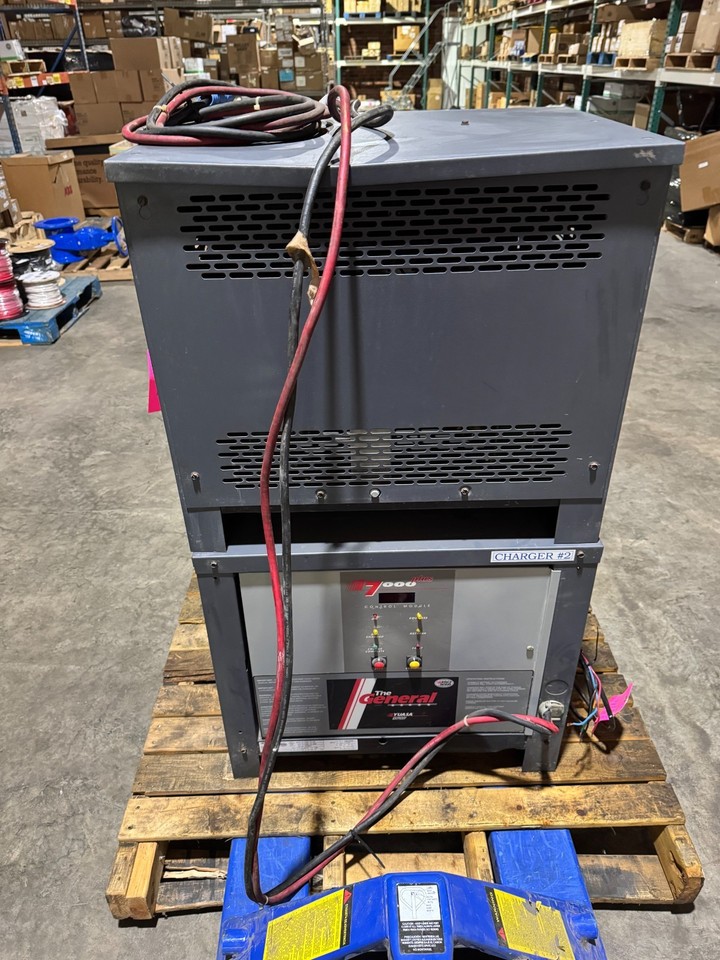 (QTY. 2) YUASA GENERAL 7000 PLUS 24V Forklift Battery Charger 12 Cell ...
