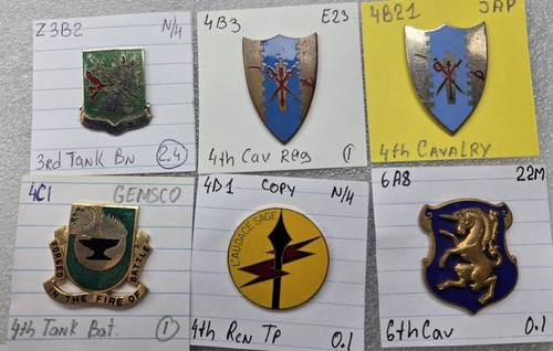 Lot of 10 Armor/Cavalry Di Dui Unit Crest Insignia pins. | eBay