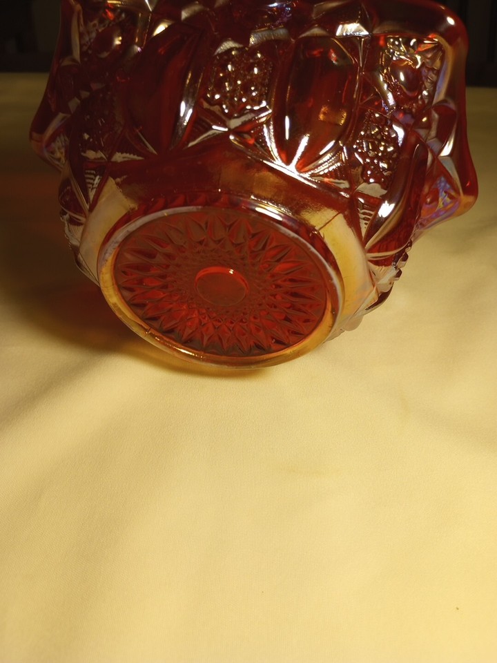 557-Vintage LE Smith Iridescent Red Candy Dish in Basket Shape | eBay