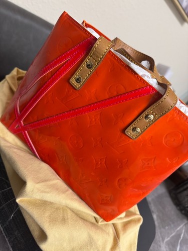 LOUIS VUITTON HANDBAG LEAD PM FLUO ROBERT WILSON VERNIS ORANGE TOTE ...