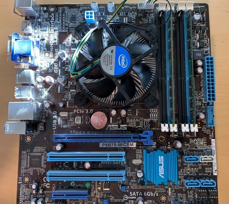 Asus P8b75-M / CSM Motherboard & Xeon Quad Core Combo16gb Ram samsung ...