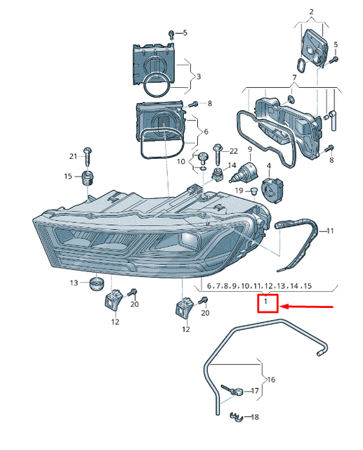 Use OEM Audi Q7 Passenger Right Side Xenon LED Headlight 4M0941774E for ...