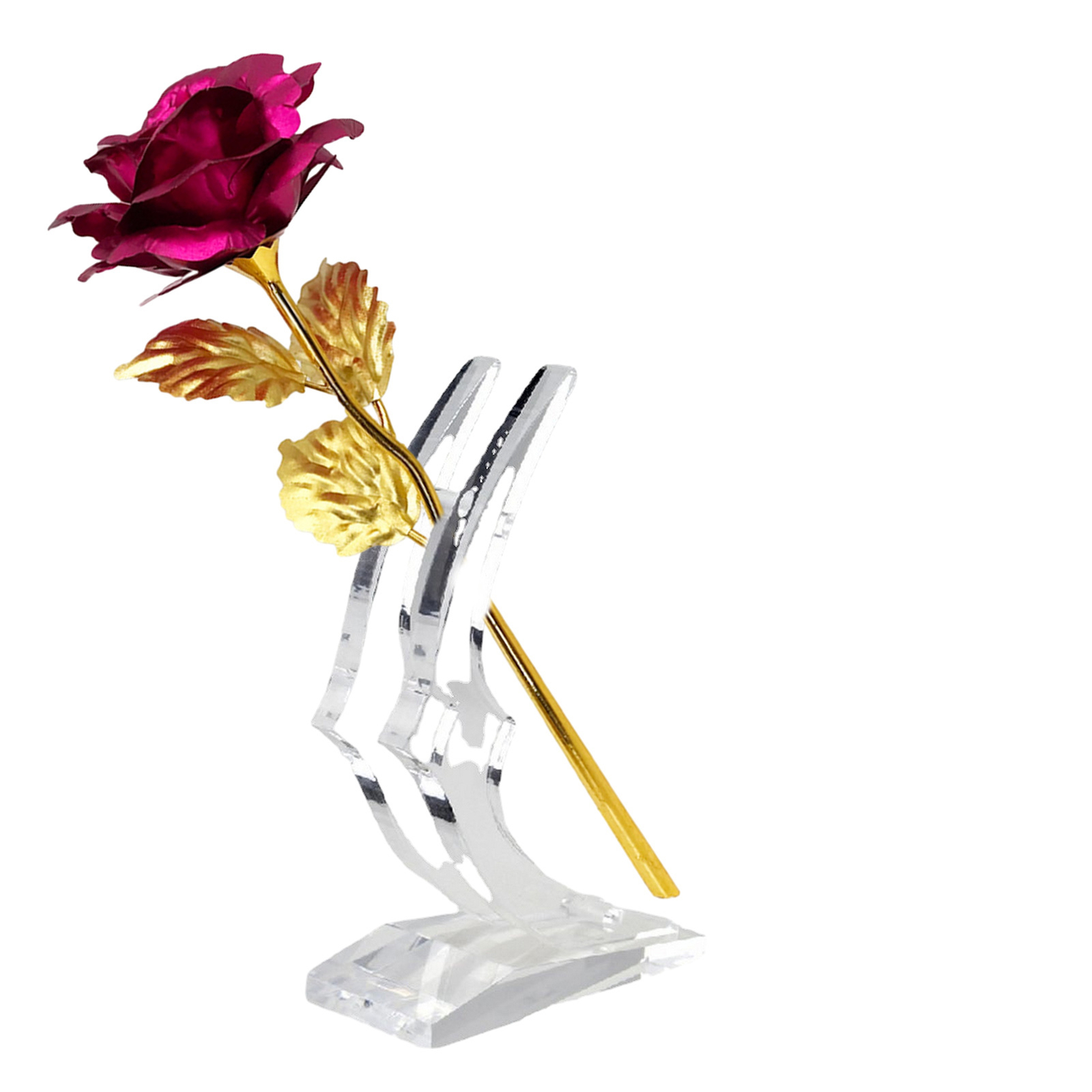 Elegant Rose Display Stand Flower Bracket Acrylic Moon Shape Bouquet ...