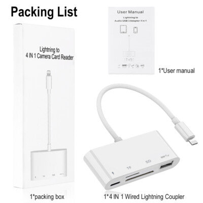 4in1 USB Stick, TF, Micro/SD Card Reader to 8pin OTG Adapter for iPhone ...