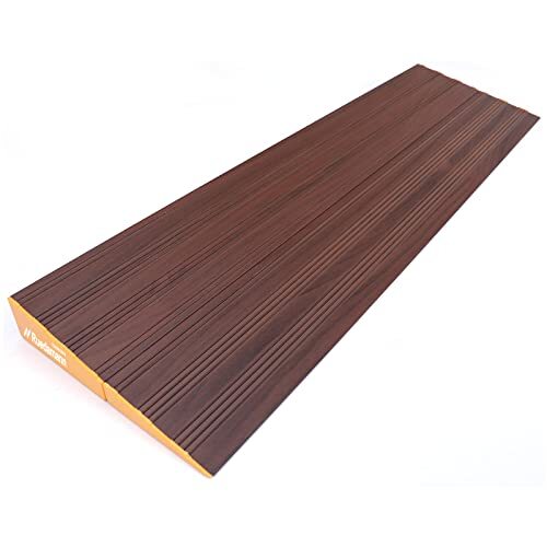 Splicable Threshold Ramp,1700LBS Capacity,35.4" Wide 2" Rise Dark Wood ...