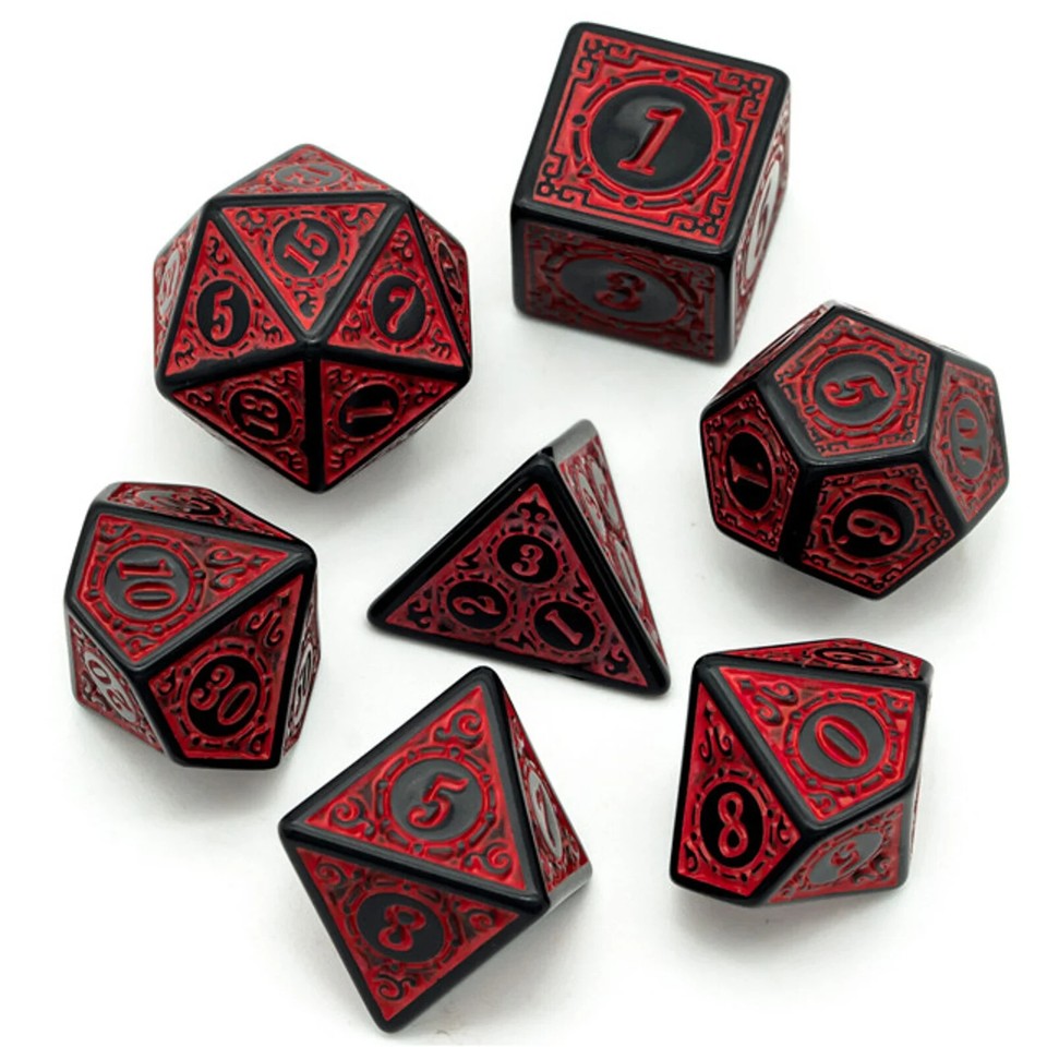 35 Dungeons & Dragons Polyhedral Dice Set Lot RPG DND Game Red White ...