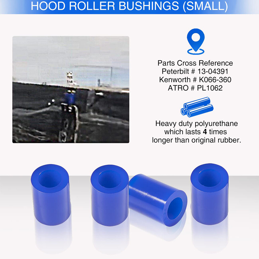 Hood Roller Bushings for Peterbilt 357, 375, 379 13-04391 13-03593 ...