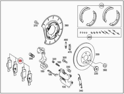 Genuine MERCEDES V251 W164 W251 X164 Parts kit Ts disk brake pad ...