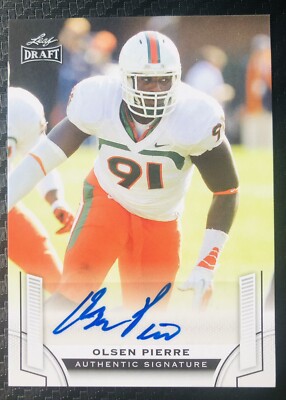Olsen Pierre 2015 Leaf Draft Rookie Auto Authentic Signature Miami ...