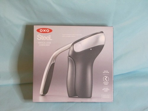 OXO Steel Vertical Lever Corkscrew Wine Bottle Opener w/ Integrated ...