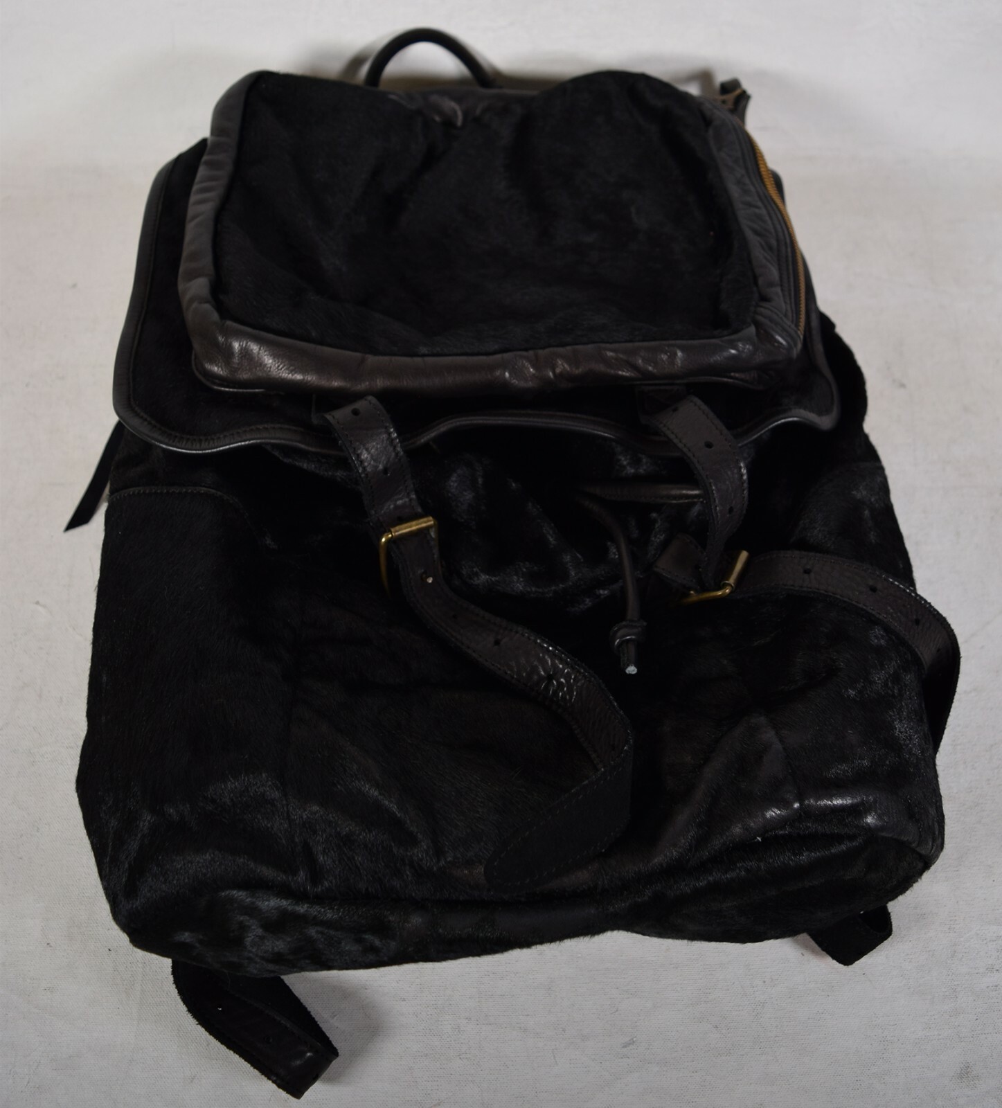 Christian Peau Backpack Black Leather Pony Hair Bag - Gem