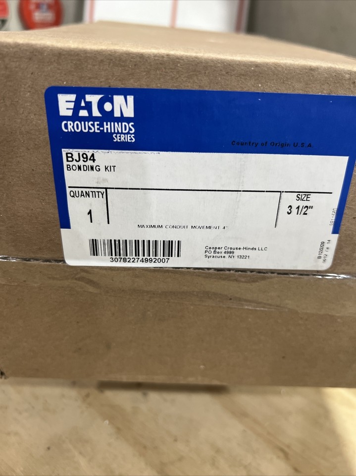 CROUSE HINDS BJ94 3 1/2” BONDING JUMPER 4" MOVEMENT XJG EXPANSION JOINT ...