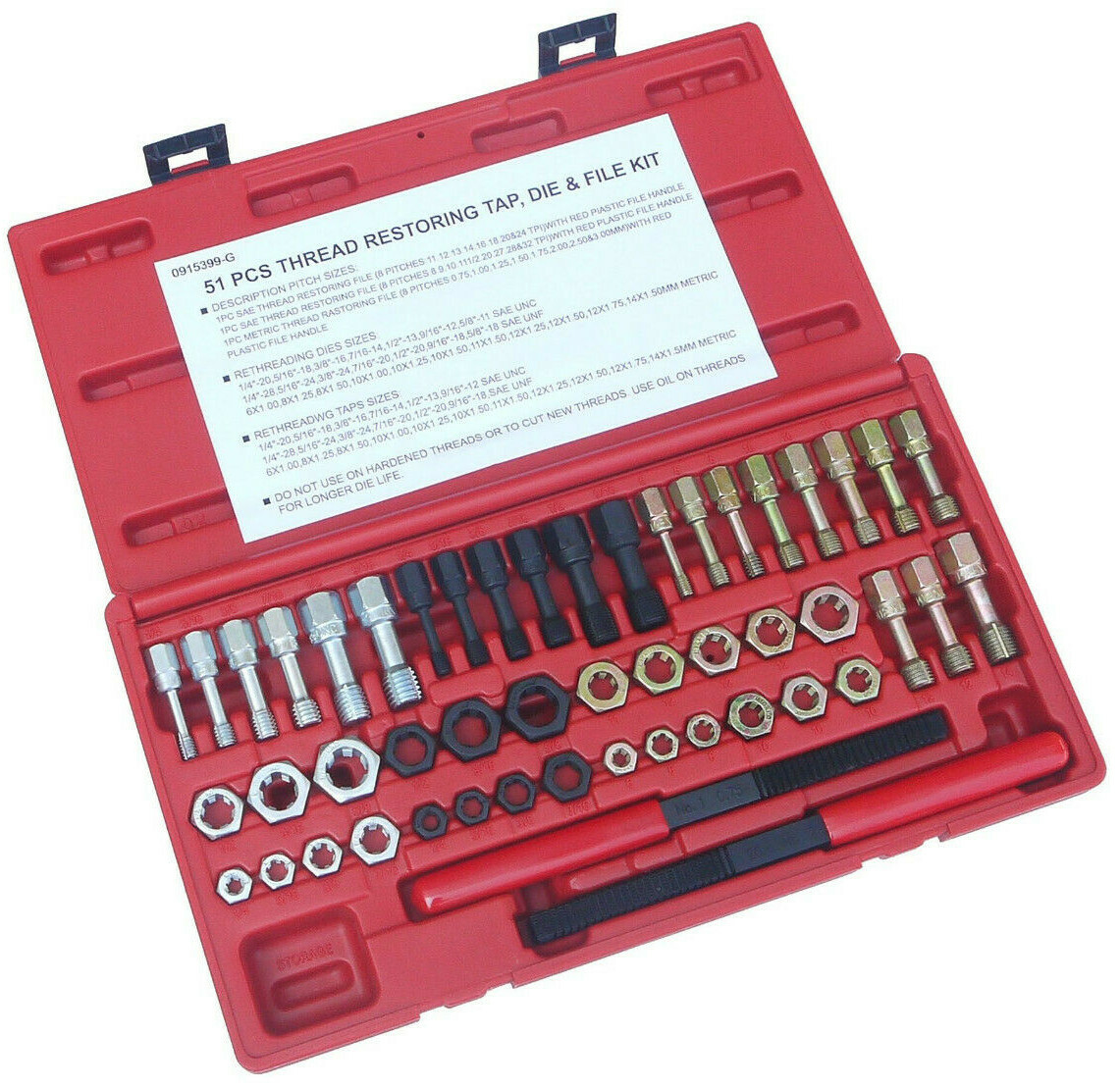 Tap And Die Set Metric And Imperial RALBIL 42-Piece Thread Chaser Set ...