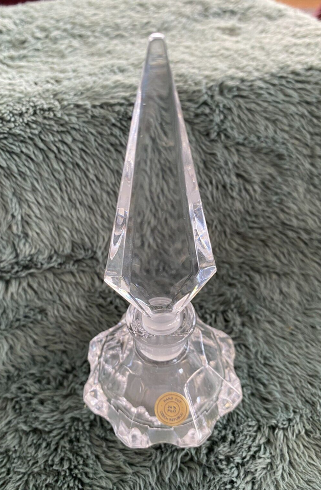 Ruckl Crystal Perfume Bottle - Vintage Hand Cut Crystal - Czech ...