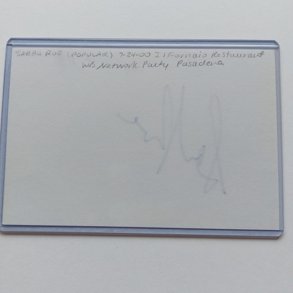 Sara Rue signed 4x6 Index Card (Pearl Harbor, Less than Perfect, Gypsy ...