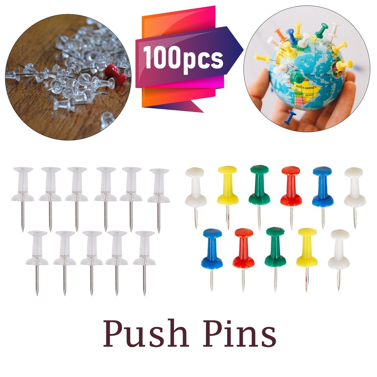Bulletin Board Push Pins Wooden Push Pins Ideal Maps Photos