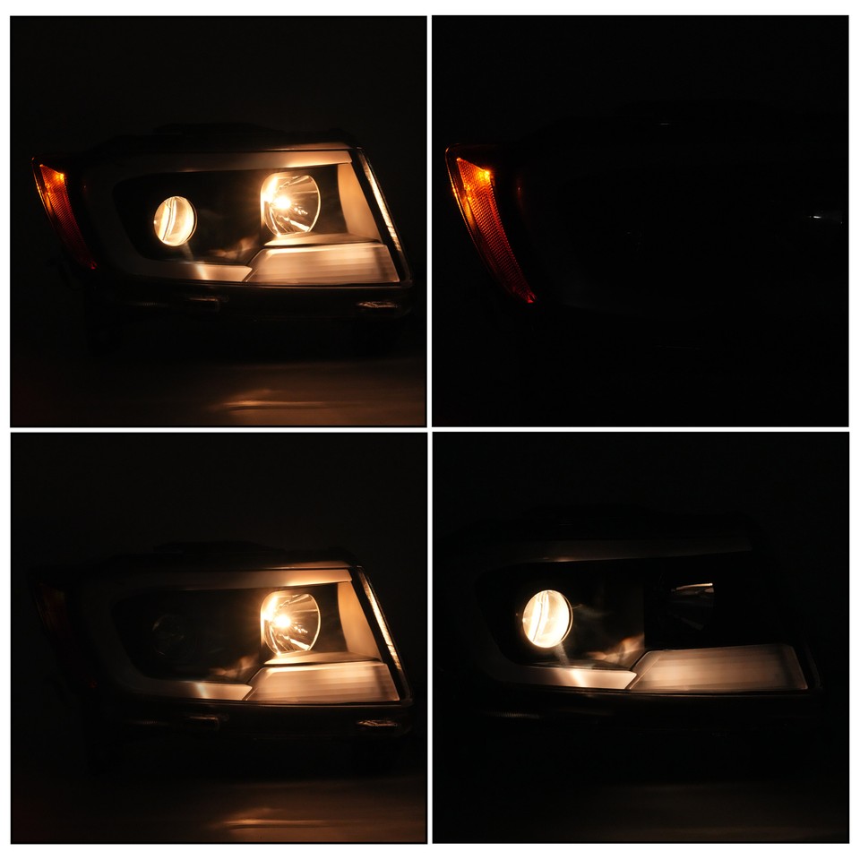 For Jeep Grand Cherokee 2011 2012 2013 LED DRL Projector Headlights # ...