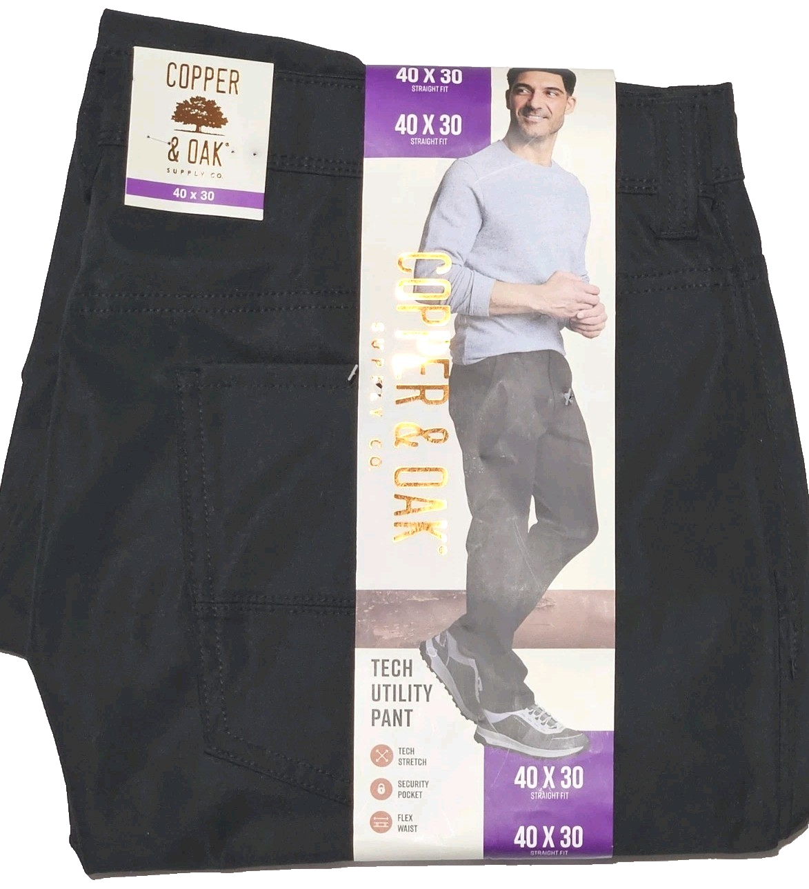 New w/Tag's Copper & Oak Men's Tech Utility Pant Straight Fit Black ...