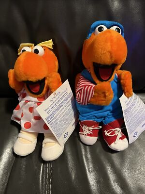 RARE Rex & Rita Saurus Hand Puppets Plush Dinosaur Doll Vintage ...