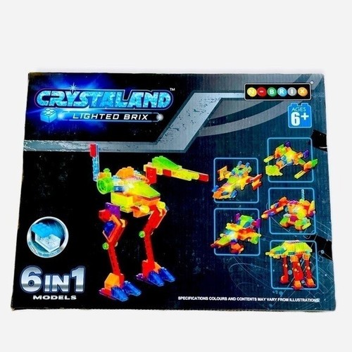 NIB CRYSTALAND Lighted Brix 6-in-1 Mini Construction Models Building ...
