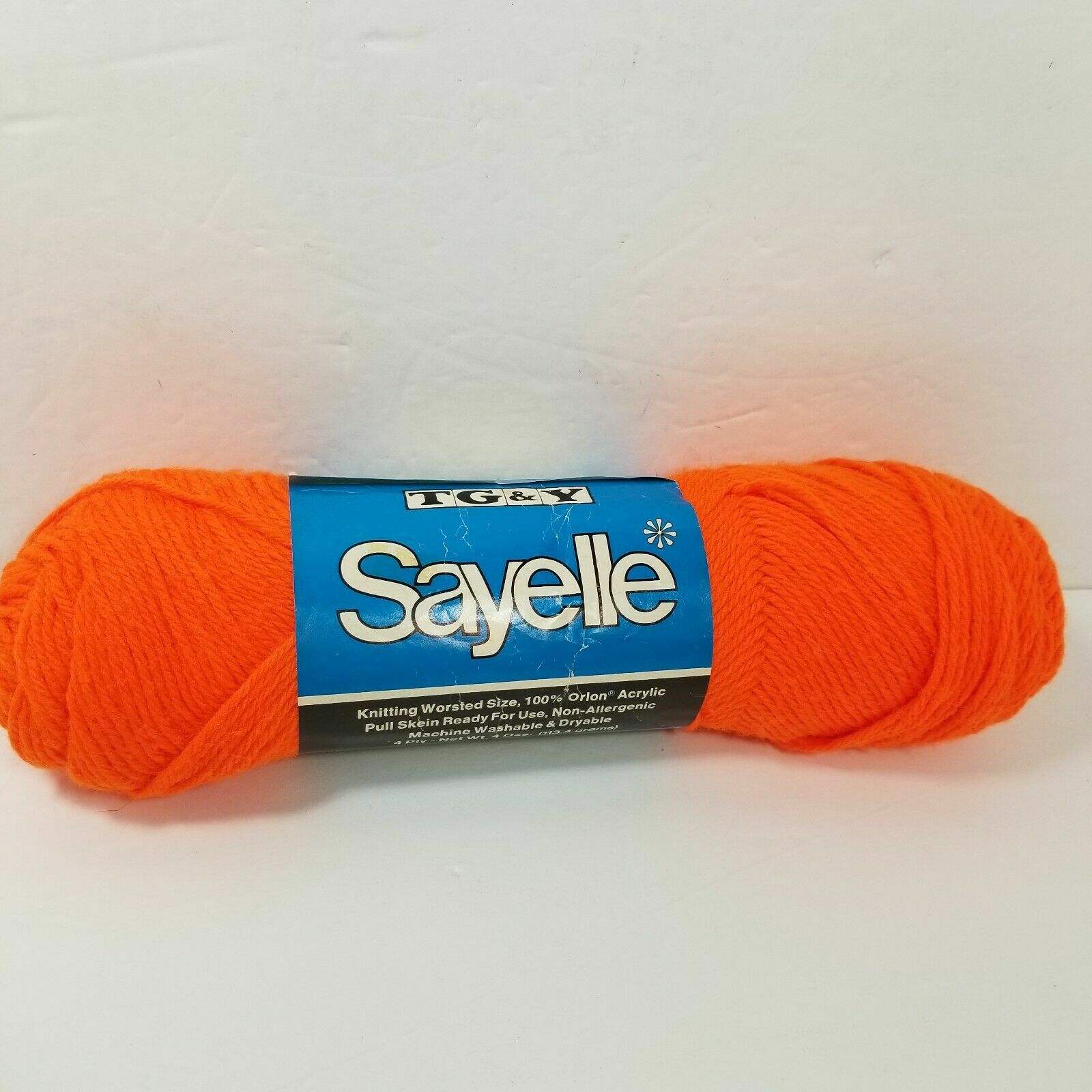 3 Skeins Sayelle Yarn - 2 HOT Orange Acrylic Worsted + 1 SunStream = 11 ...