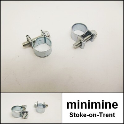 Classic Mini Rubber Fuel Pipe HOSE CLIPS For 1/4" Bore 10-12mm PAIR ...