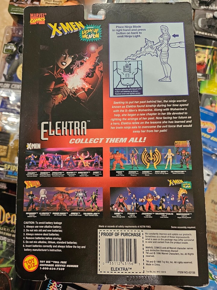 Marvel Comics Toy Biz X-Men Classics Elektra w Light Up Ninja Blade ...