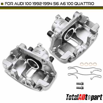 2x Disc Brake Caliper w/ Bracket for Audi 100 1992-1994 S6 A6 100 ...