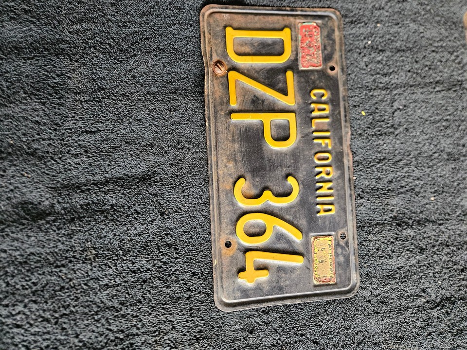 LOt of 8 Vintage 1960's -1970's Black and Yellow California License ...