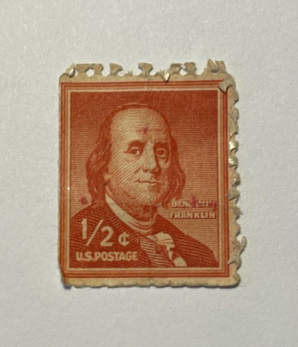 Benjamin Franklin United States 1/2 Cent Red Stamp | eBay