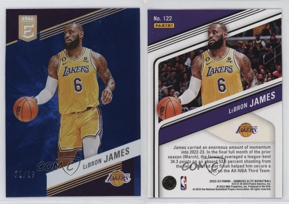 2022-23 Donruss Elite Blue 72/99 LeBron James #122 0q0 | eBay UK