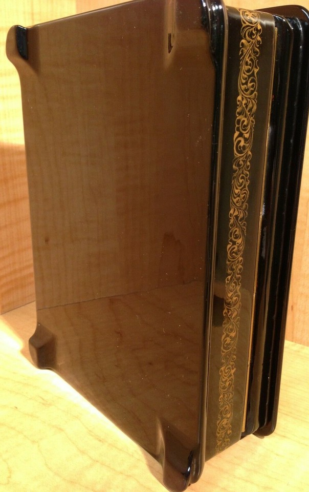 FEDOSKINO LACQUER BOX DANILA STONE FLOWER HAND PAINTED MOTHER PEARL ...