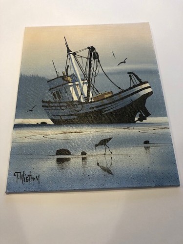 Seascape Painting Vintage Original by Pacific Northwest artist Tim ...