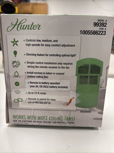 Hunter Model 99392 Ceiling fan remote control and receiver 49694993922 ...