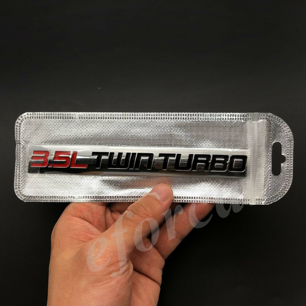 Metal Polished 3.5L Twin Turbo Engine Car Auto Trunk Emblem Badge Decal ...