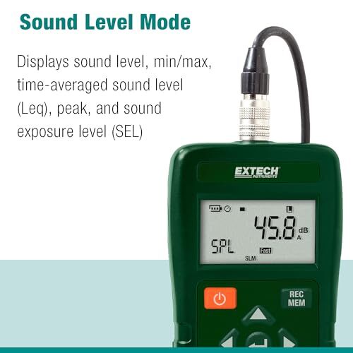Extech SL400 Personal Noise Dosimeter USB Interface ‎ 2.6 x 1.3 x 4.2 ...