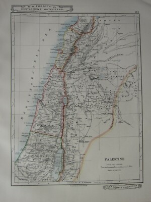 1919 MAP ~ PALESTINE SAMARIA JUDEA GALILEE DECAPOLIS | eBay