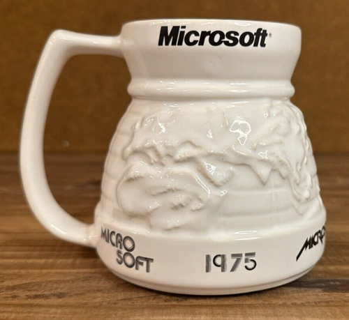 Microsoft Computer Ceramic Coffee Mug White World Globe Travel Master ...