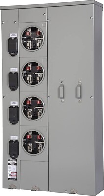 SIEMENS WEP4411 4-Gang 400A Uni-PAK Meter Pack Ring Style 125A Socket ...