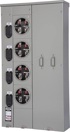 SIEMENS WEP4411 4-Gang 400A Uni-PAK Meter Pack Ring Style 125A Socket ...