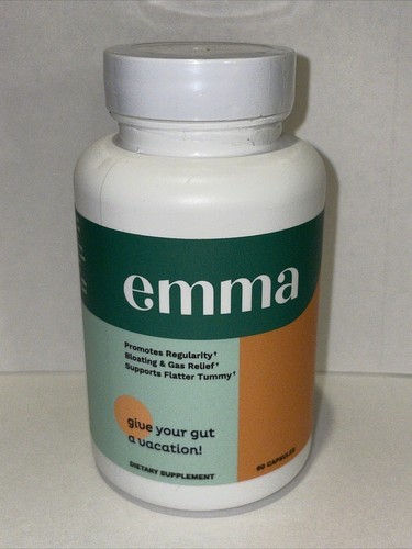 Emma Dietary Supplement Bloating & Gas Relief 60 Capsules Promotes ...